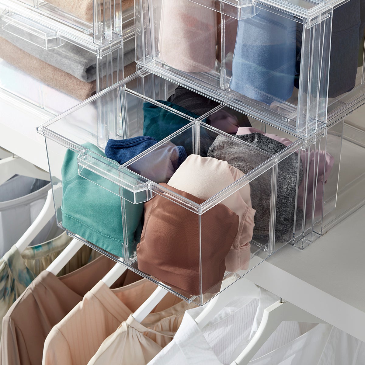 Clear Stackable Sweater Drawer | The Container Store