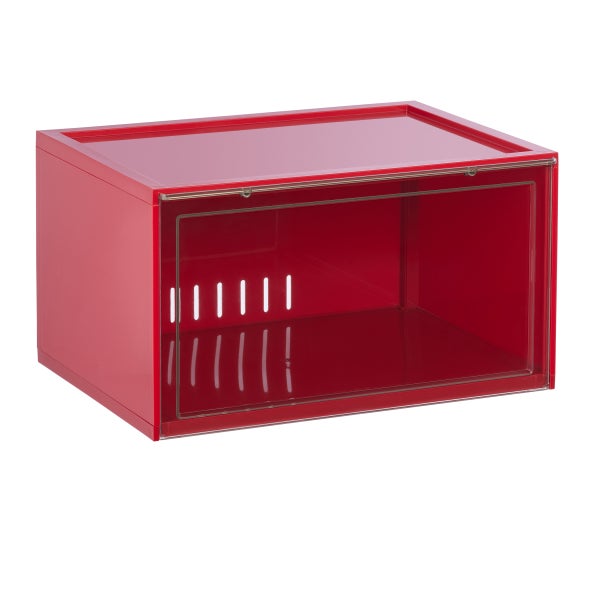 Side Profile Drop-Front Shoe Box Case of 4 | The Container Store