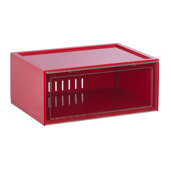 Side Profile Drop-Front Shoe Box Case of 4 | The Container Store