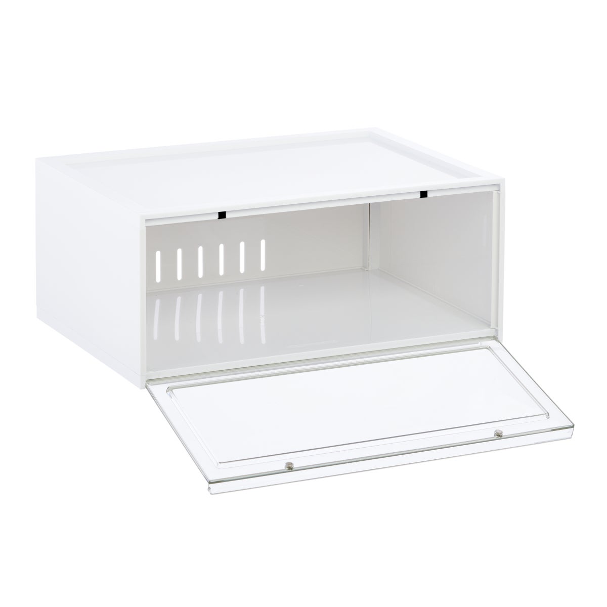 Side Profile Drop-Front Shoe Box Case of 4 | The Container Store