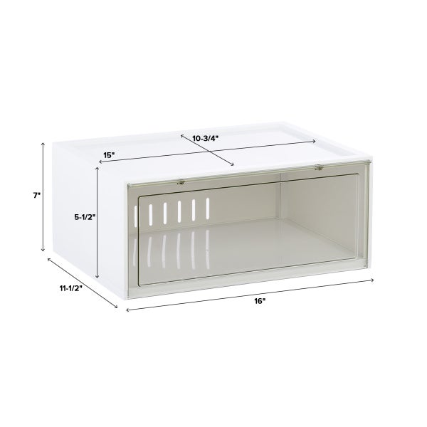 Side Profile Drop-Front Shoe Box Case of 4 | The Container Store