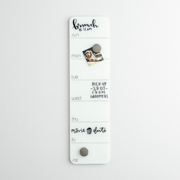 Three By Three Weekly Glass Magnetic Dry Erase Board | The Container Store