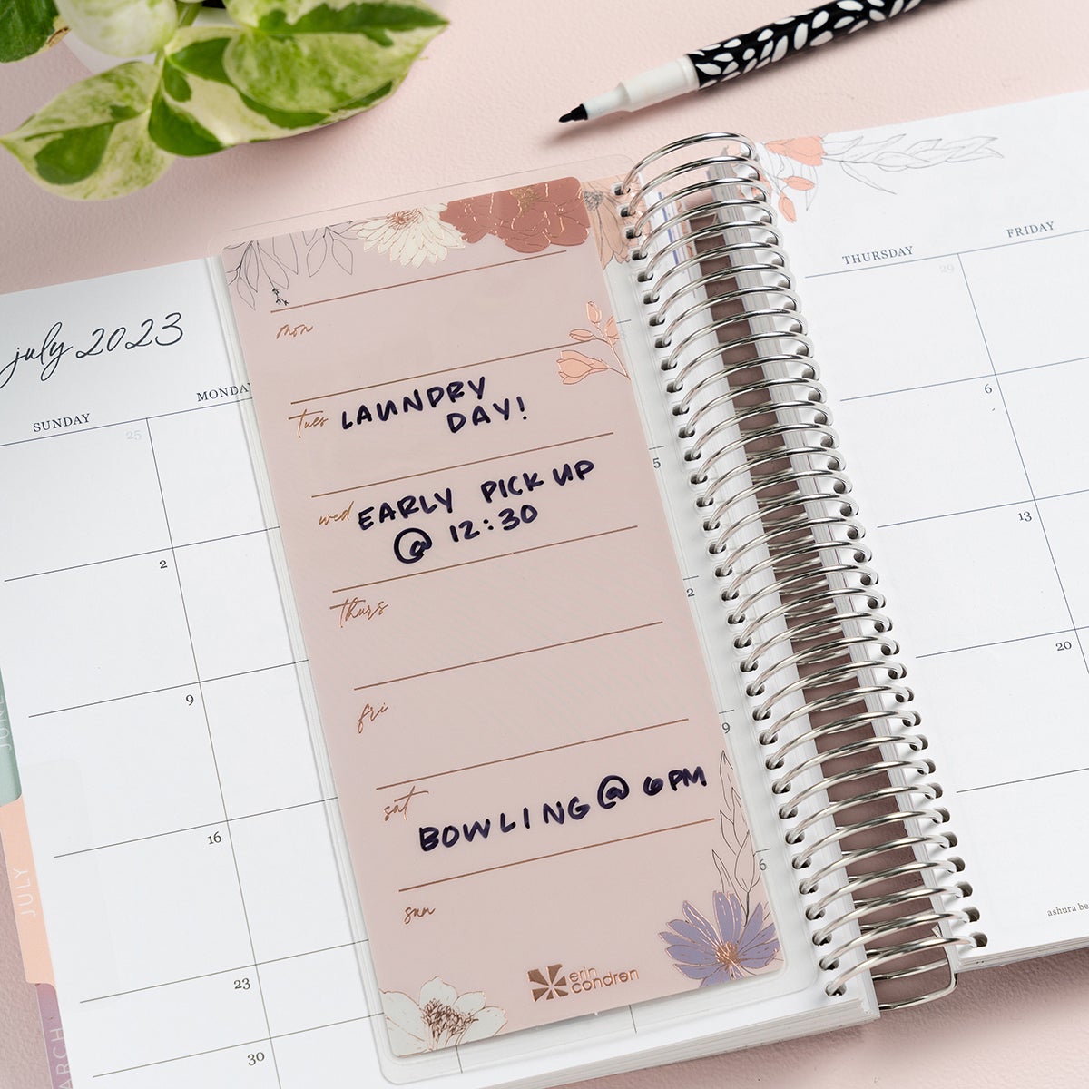 Erin Condren Universal Snap-in Weekly Schedule Dashboard | The ...