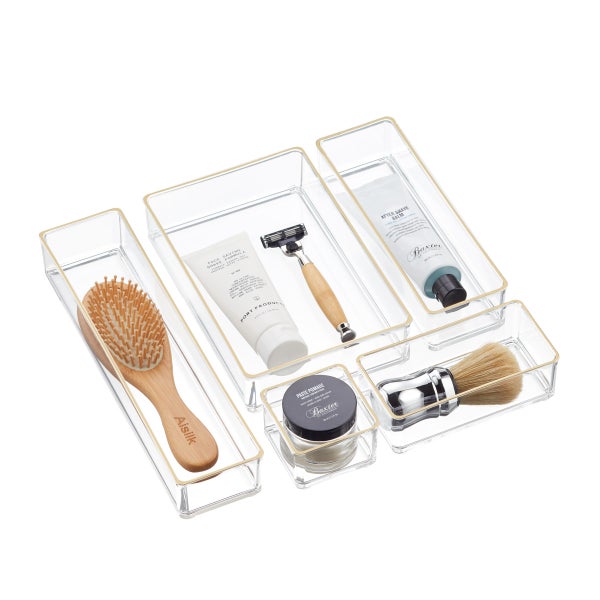 Clear Acrylic Stackable Drawer Organizers Set of 5 | The Container Store