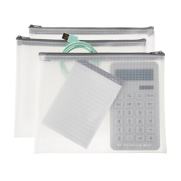 The Container Store Letter-Size Pouch Set Pkg/3 | The Container Store