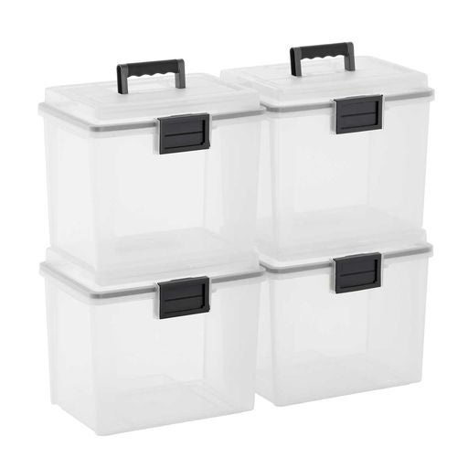 Iris Weathertight Portable File Box with Handle | The Container Store