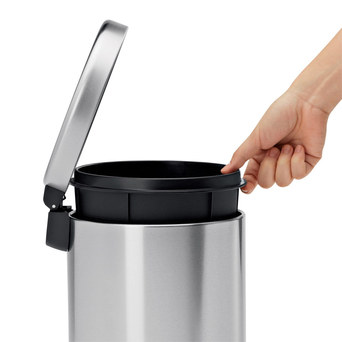 simplehuman White 1.2 gal. Round Step Trash Can | The Container Store