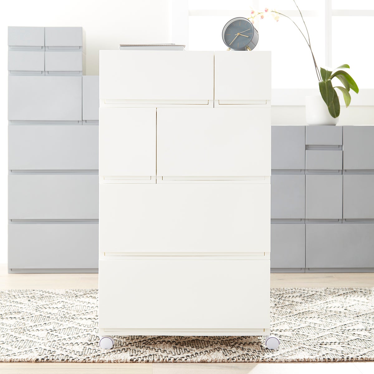 Grey Opaque Modular Stackable Drawers | The Container Store