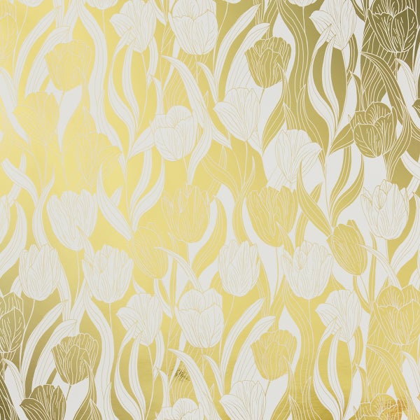 Gold Tulip Metallic Wrapping Paper | The Container Store