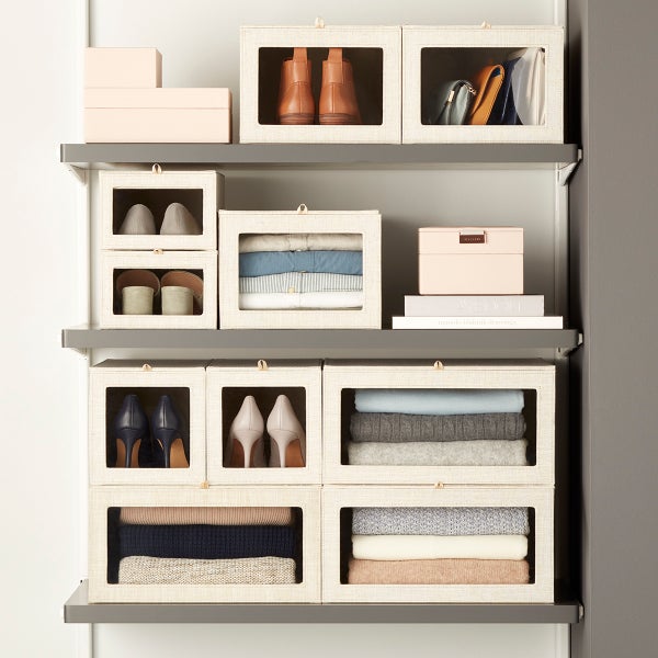 Cambridge Drop-Front Shoe Box | The Container Store