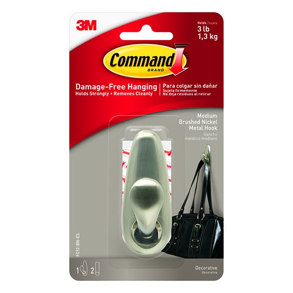 3M Command Medium Adhesive Metal Hook | The Container Store