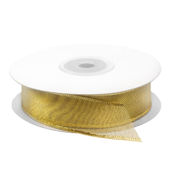 Metallic Mesh Gold Ribbon | The Container Store