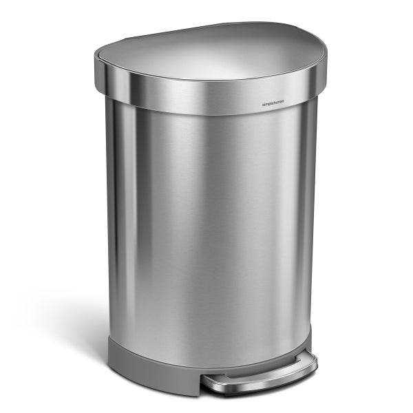 simplehuman 60L Semi-Round Step Can | The Container Store
