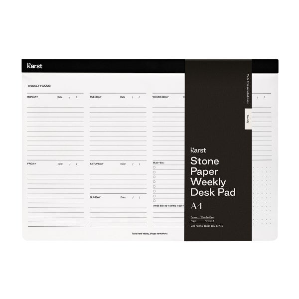 Karst Stone Paper Weekly Deskpad | The Container Store