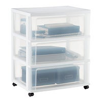 Iris Wide 3-Drawer Storage Cart | The Container Store