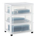 Iris Wide 3-Drawer Storage Cart | The Container Store
