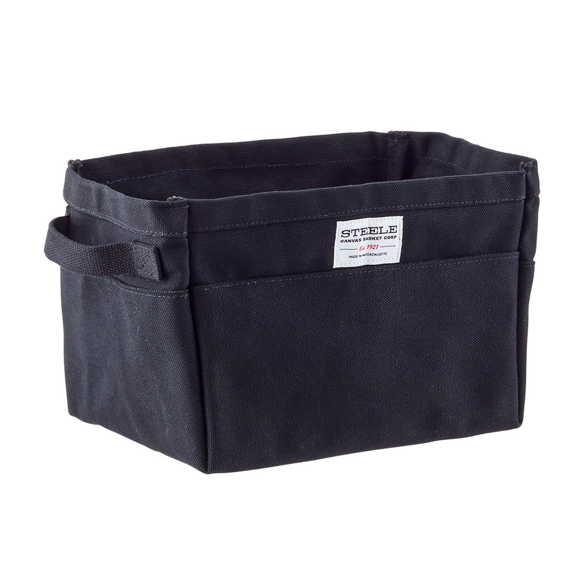 Black Steele Canvas Canvas Handled Storage Bin | The Container Store