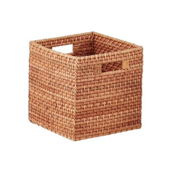 Rattan Storage Cube with Handles | The Container Store