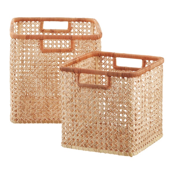 Albany Rattan Cube | The Container Store