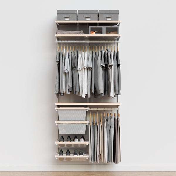 Decor Plus by Elfa 3' Closet with Mesh Drawers | The Container Store