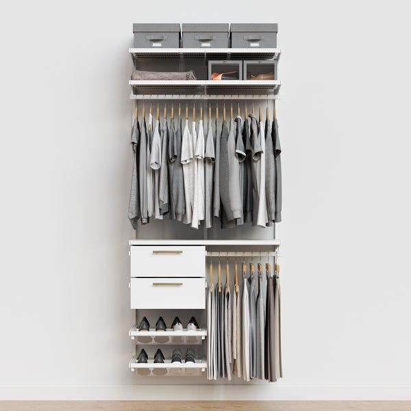 Decor Plus by Elfa 3' Closet with Solid Drawers | The Container Store