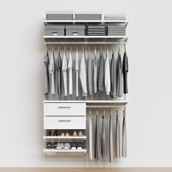 Decor Plus by Elfa 4' Closet with Solid Drawers | The Container Store