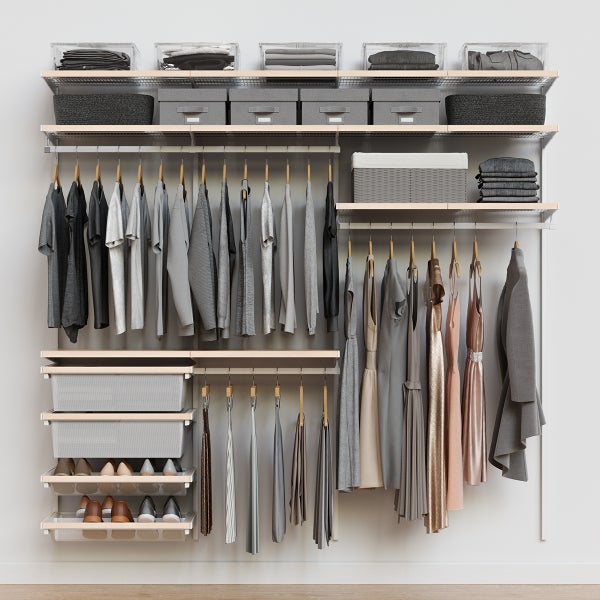 Decor Plus by Elfa 7' Closet with Mesh Drawers | The Container Store