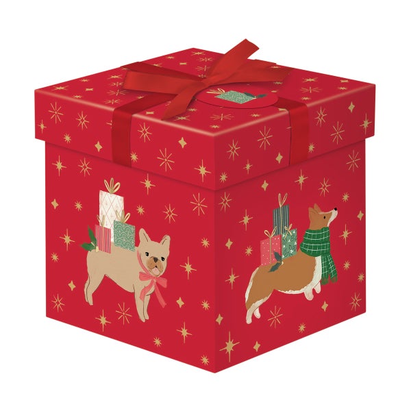 Punch Studio Gifting Dogs Square Gift Box | The Container Store