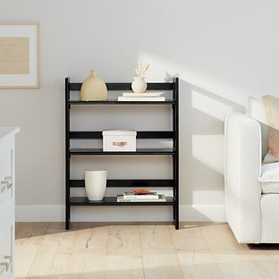 Java Solid Wood Stackable Folding Bookshelf Reviews | The Container Store