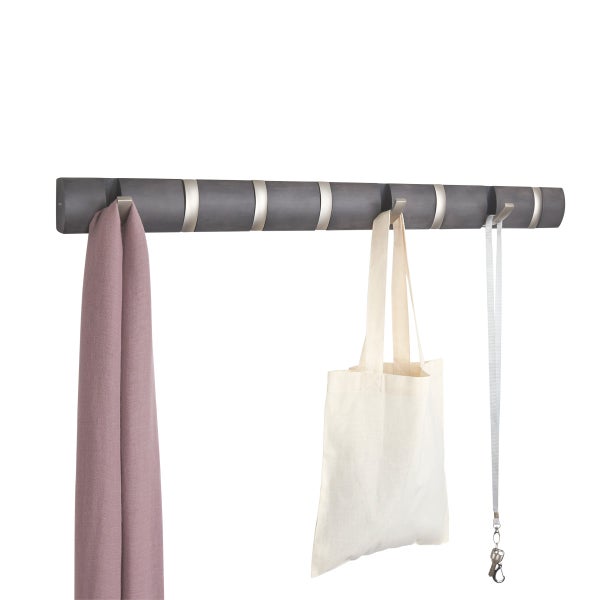 Umbra 8-Hook Driftwood Flip Rack | The Container Store