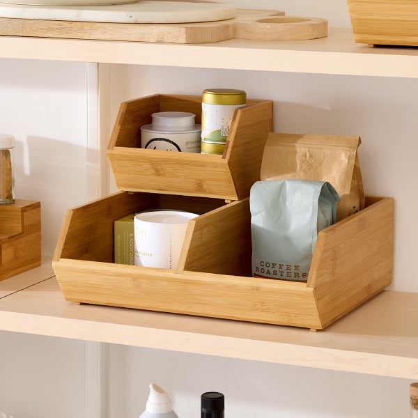 Stackable Bamboo Storage Bins | The Container Store