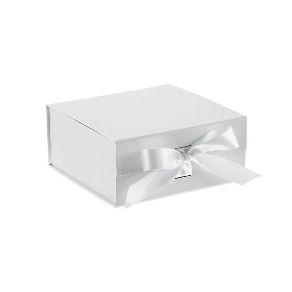Small White Collapsible Box with Bow | The Container Store