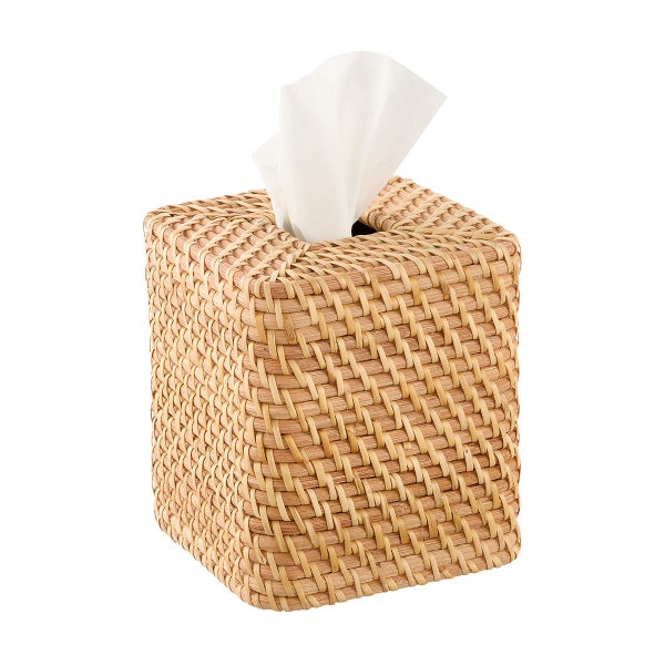 The Container Store Ori Rattan Square Tissue Box Cover | The Container ...