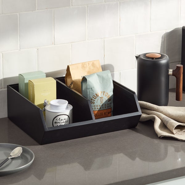 The Container Store Kyoto Divided Bamboo Stacking Bin | The Container Store