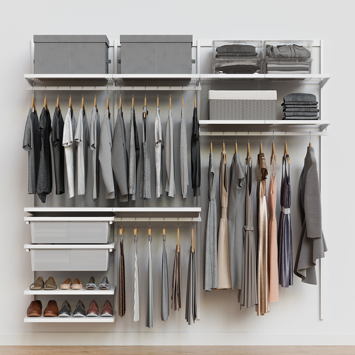 Decor Plus by Elfa 7 Closet with Mesh Drawers | The Container Store
