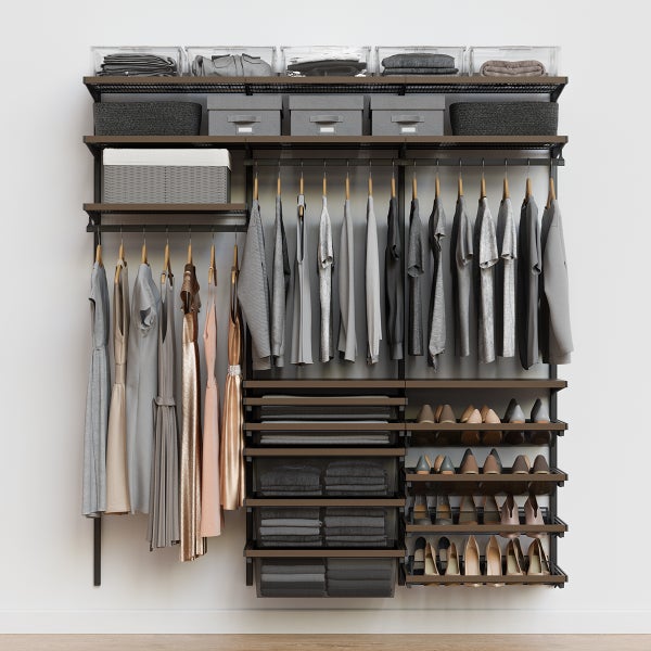 Decor Plus by Elfa 6' Reach-In Closet with Mesh Drawers | The Container ...