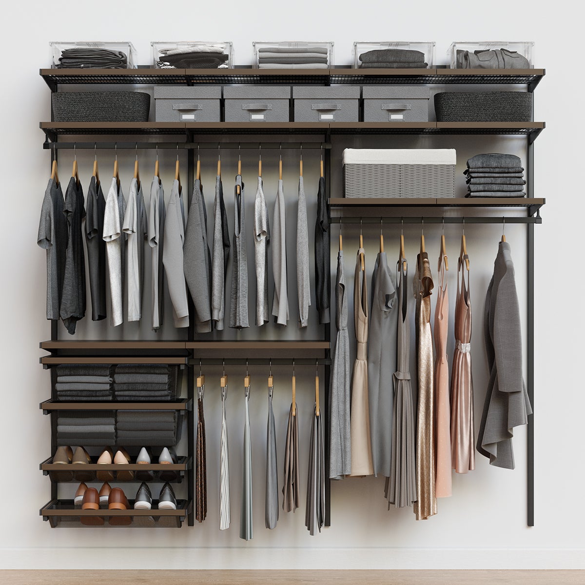 Decor Plus by Elfa 7' Closet with Mesh Drawers | The Container Store