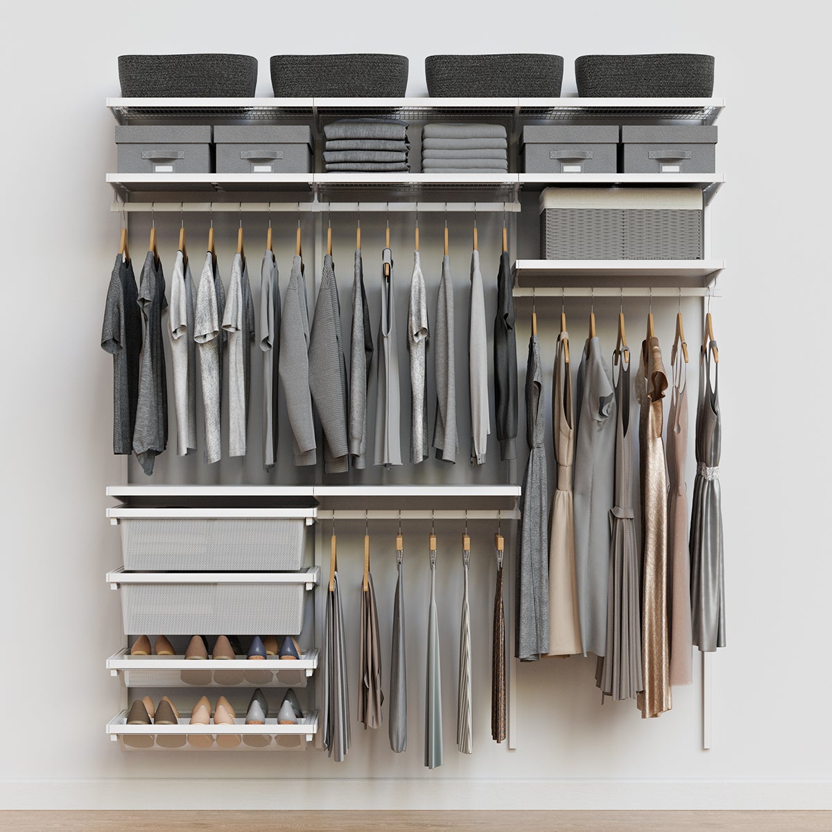 Decor Plus by Elfa 6' Closet with Mesh Drawers | The Container Store