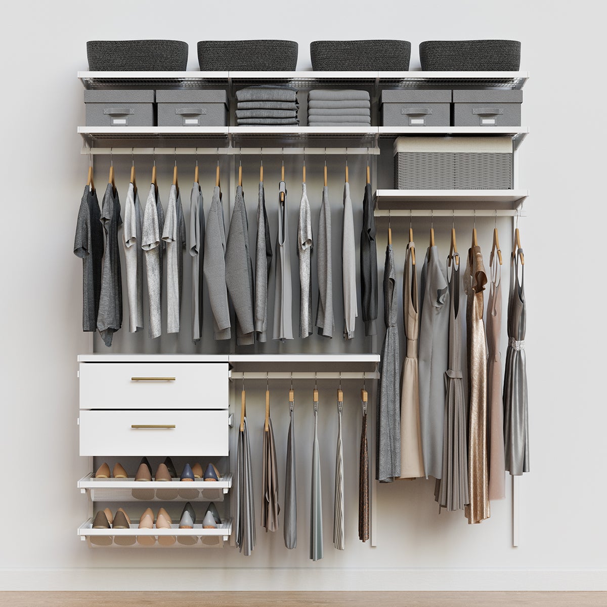 Decor Plus by Elfa 6' Closet with Solid Drawers | The Container Store