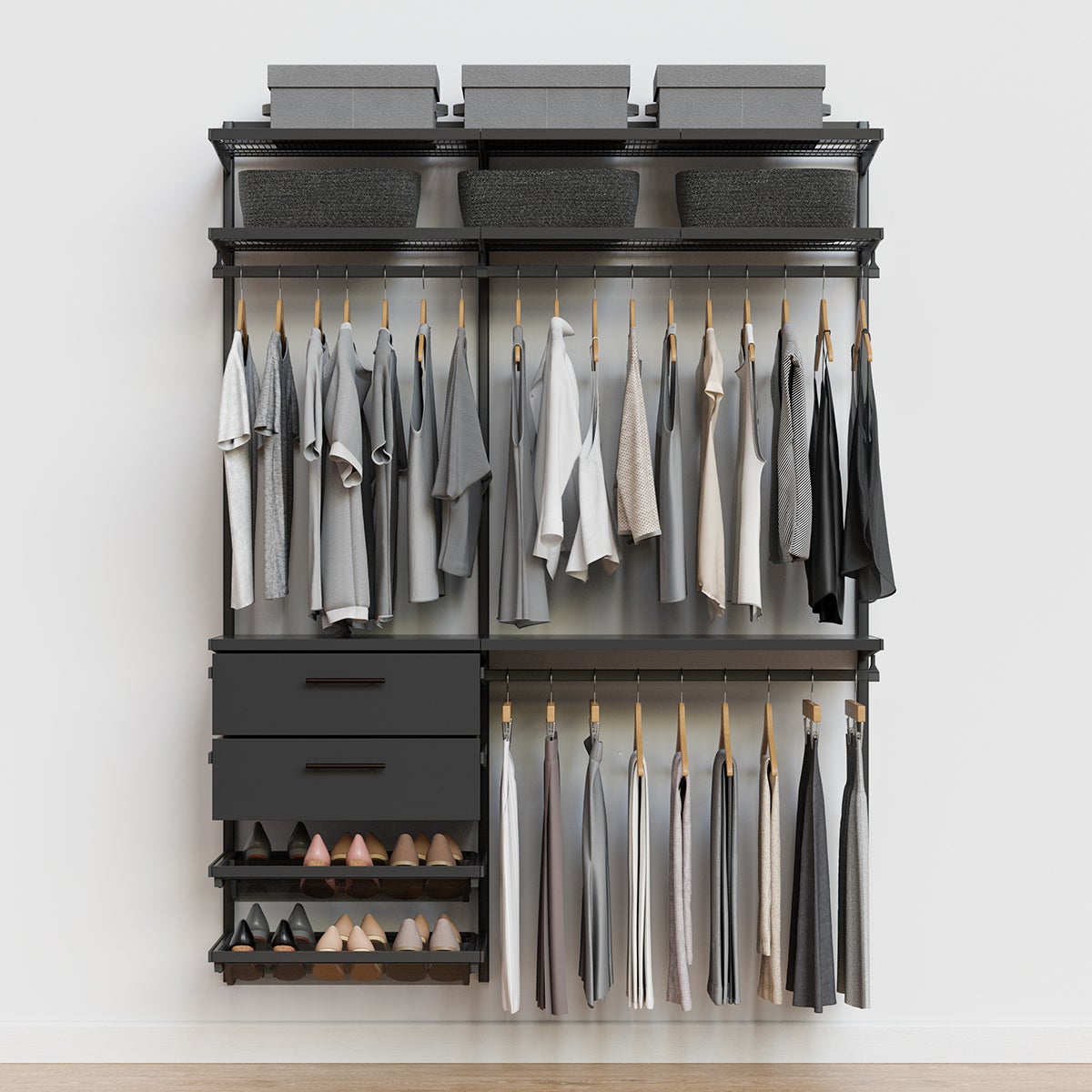 Decor Plus by Elfa 5' Closet with Solid Drawers | The Container Store