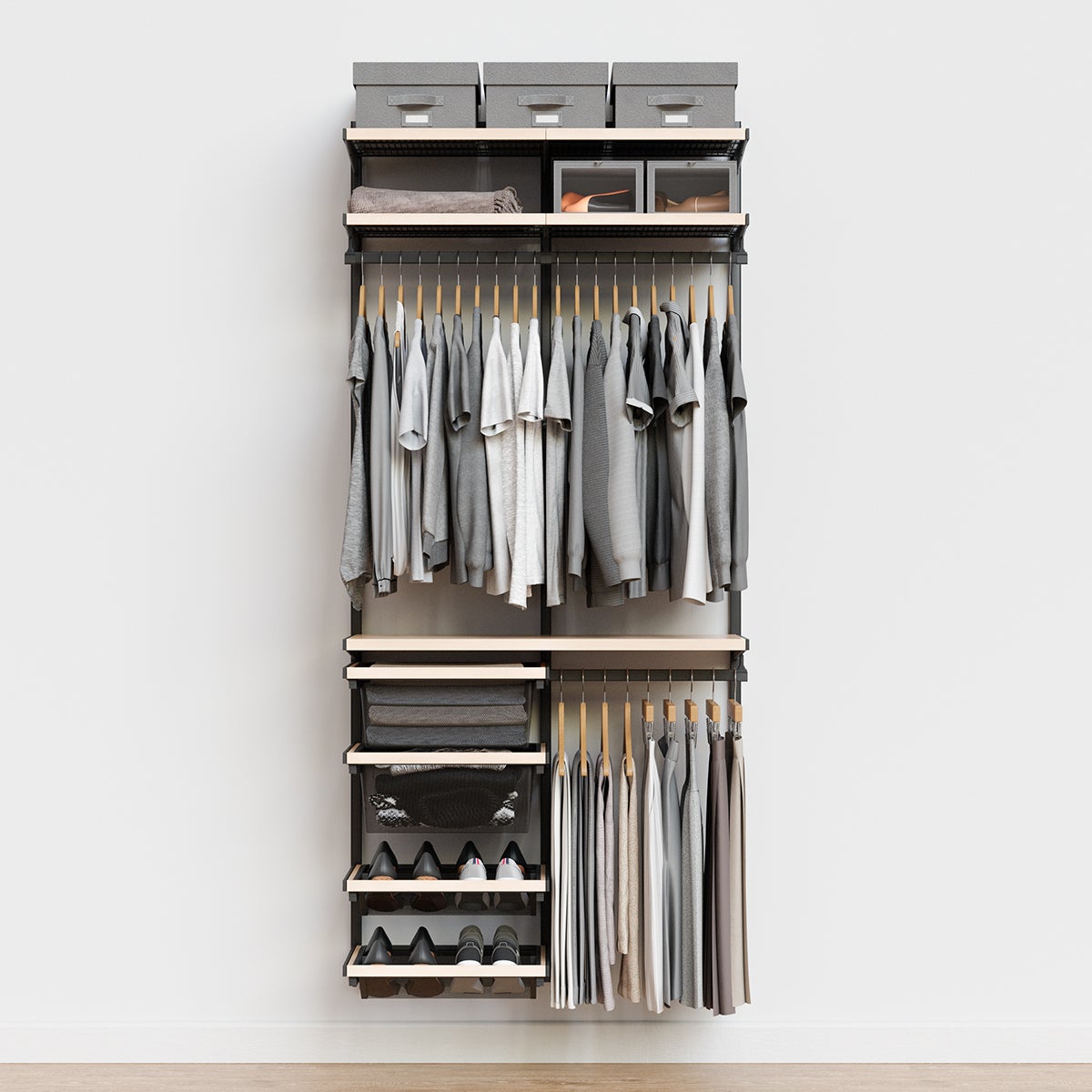 Decor Plus by Elfa 3' Closet with Mesh Drawers | The Container Store