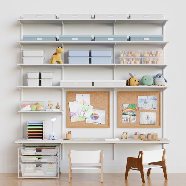 White Elfa Kid's Workstation | The Container Store