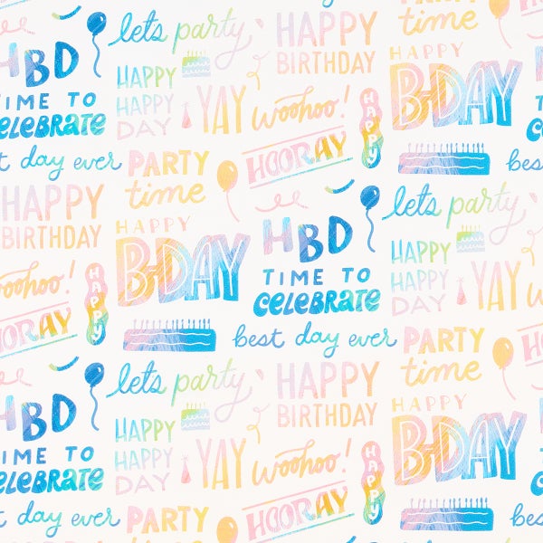 waste not paper Happy B-Day Wrapping Paper | The Container Store