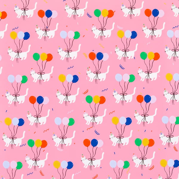 Punch Studio Balloon Pets Cats Wrapping Paper | The Container Store