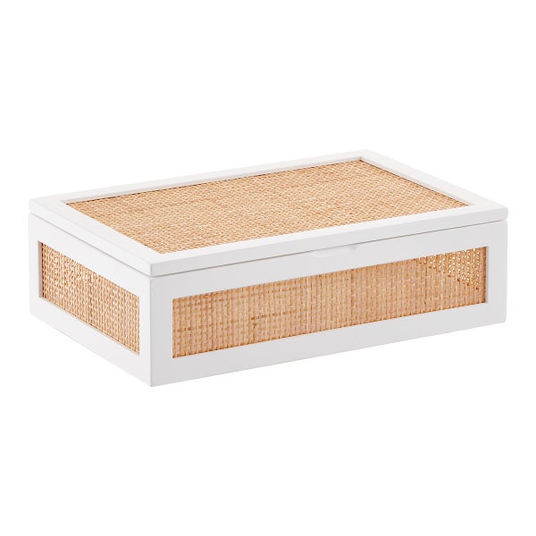 The Container Store Artisan Rattan Cane Hinge Lid Box | The Container Store
