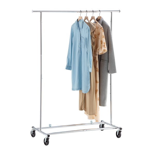 Chrome Commercial Folding Garment Rack | The Container Store