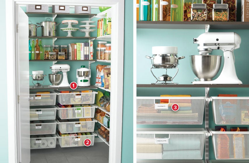 Driftwood & White Elfa Walk-In Pantry