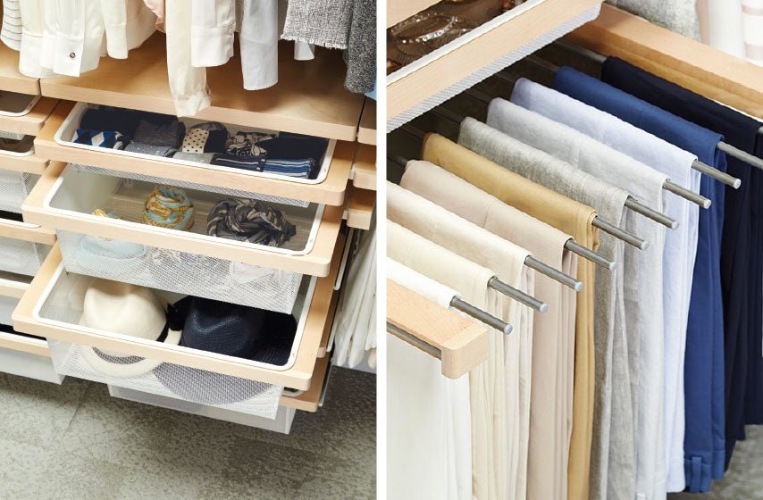 Birch & White Elfa D& eacute;cor Walk-In Closet